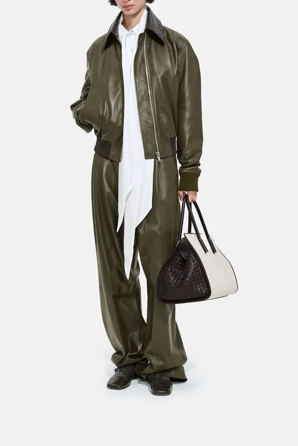 Bottega Veneta Shiny Lambskin Leather Blouson - Multicolor