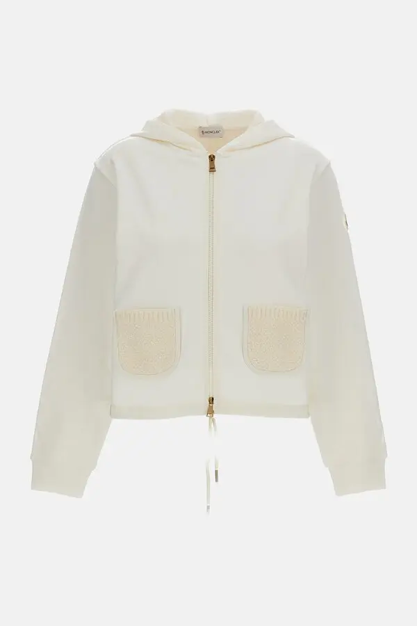 Moncler Zip Up Cropped Hoodie - Multicolor