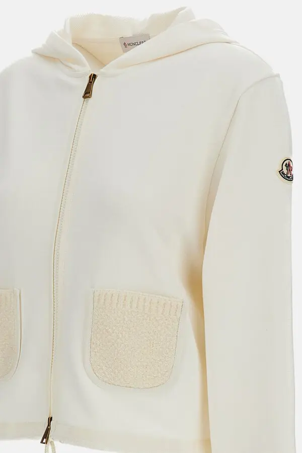 Moncler Zip Up Cropped Hoodie