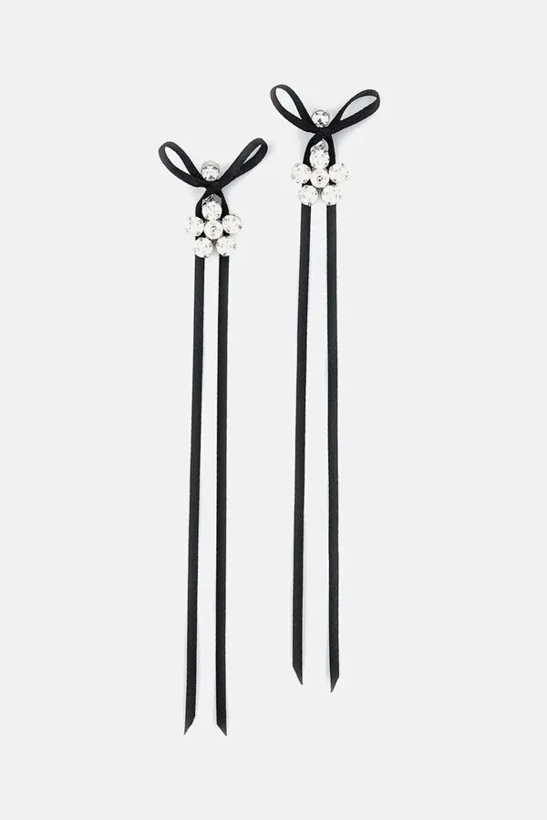 Simone Rocha Mini Daisy Drop Earrings With Crystal And Pearl Embellishments - Multicolor