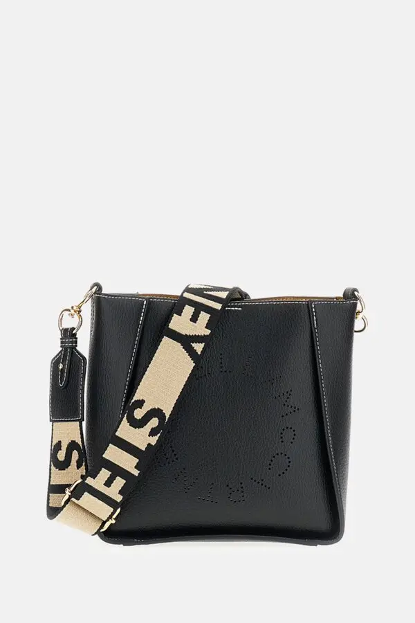 Stella McCartney Logo Crossbody Bag In Grainy Alter Mat - Multicolor