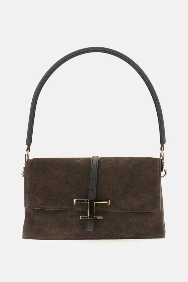 TOD'S Flap T Timeless Mini Bag In Suede - Multicolor