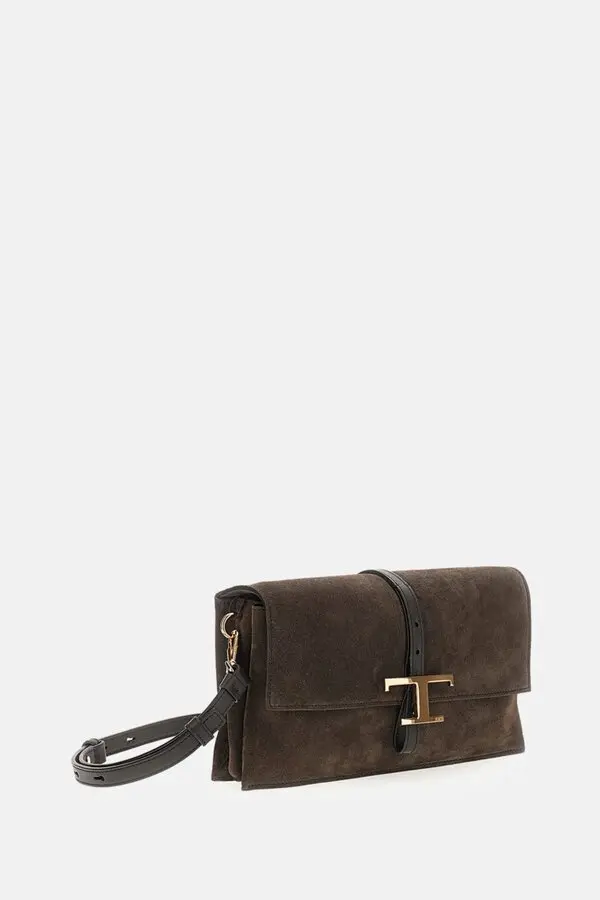 TOD'S Flap T Timeless Mini Bag In Suede - Multicolor