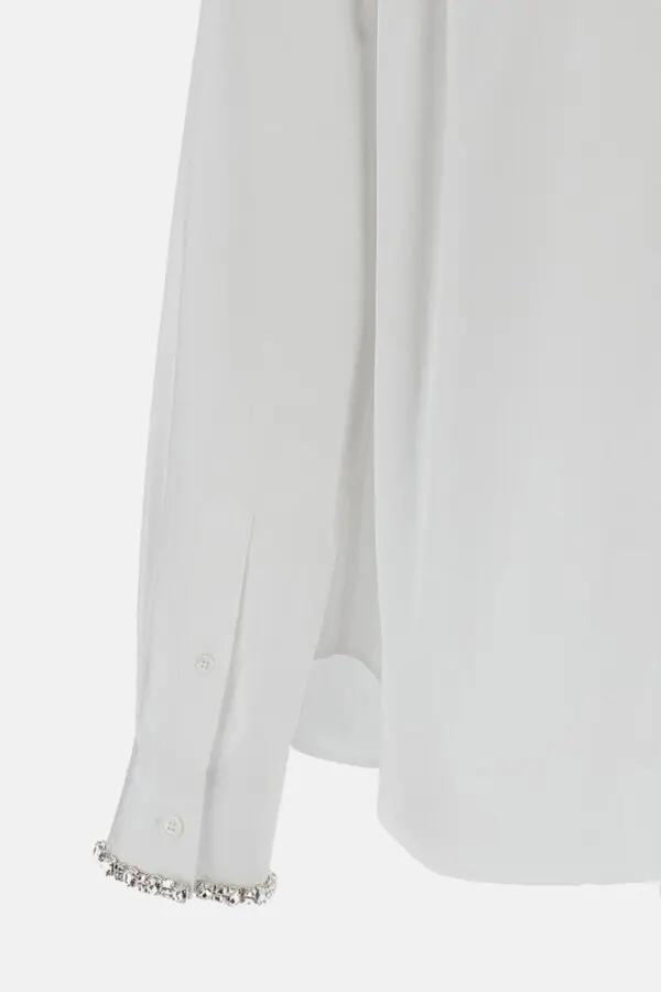 Alexander McQueen White Shirt With Embroidered Crystals