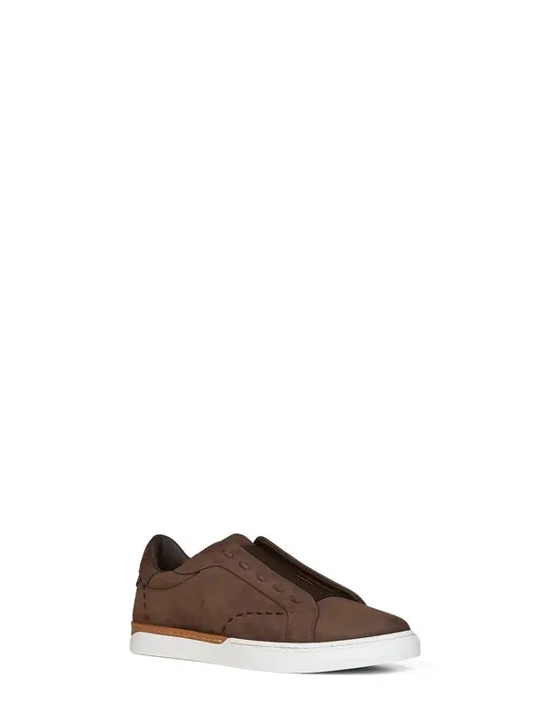 Fendi Brown Nubuck City Low-top Sneakers