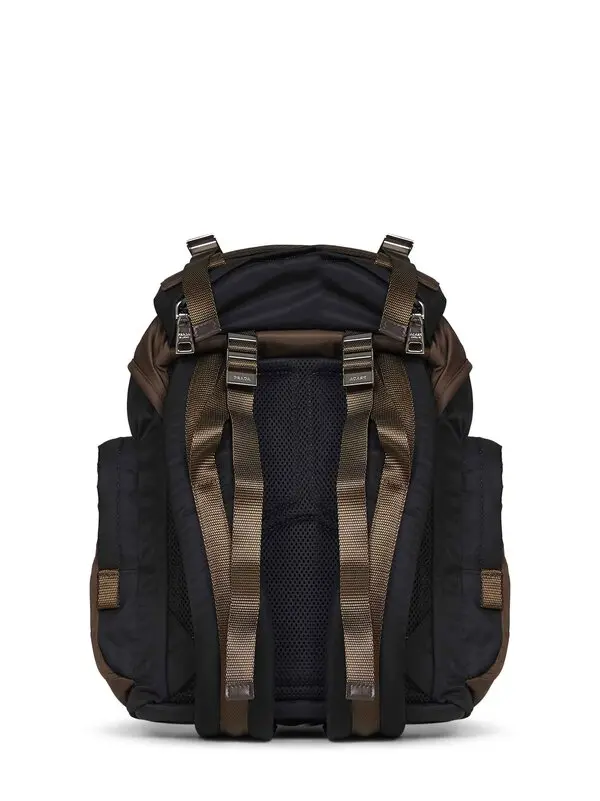 Prada Viaggio Black And Burnt Re-nylon Backpack