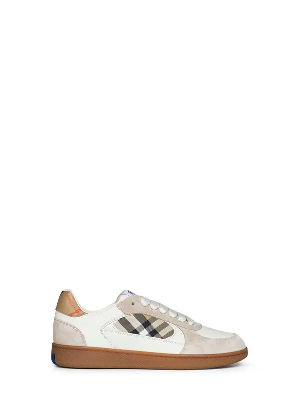 Burberry Leather And Check Terrace Sneakers - Multicolor