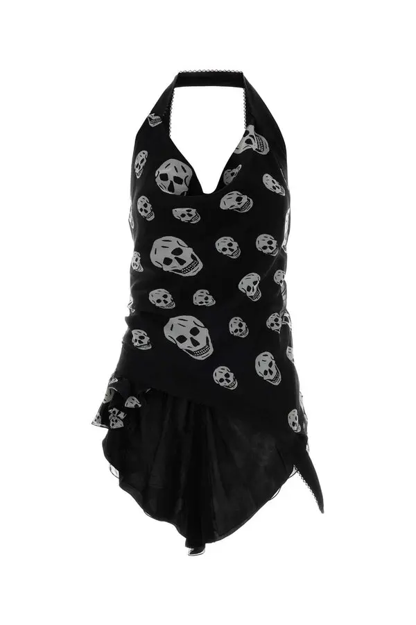 Alexander McQueen Printed Chiffon Halter Top - Multicolor