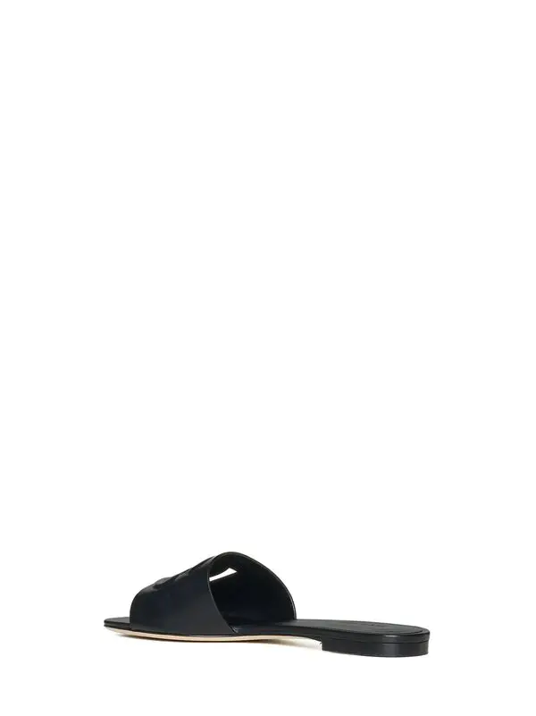 Dolce & Gabbana Calfskin Slides With Dg Millennials Logo