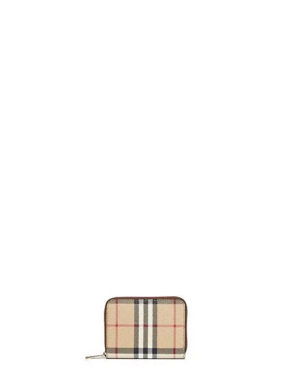 Burberry Archive Beige Check Zipped Small Wallet