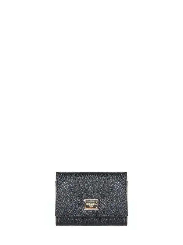 Dolce & Gabbana Black Dauphine Leather Wallet - Multicolor