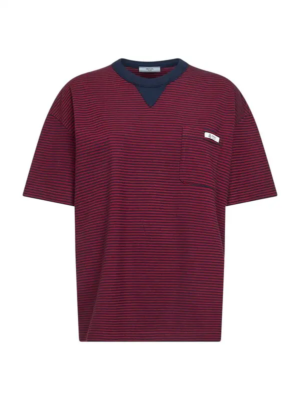 Prada Striped Cotton Jersey T-shirt - Multicolor