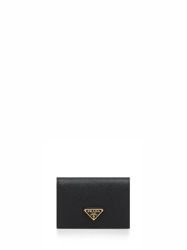Prada Accessori Pelletteria Black Saffiano Small Wallet - Multicolor
