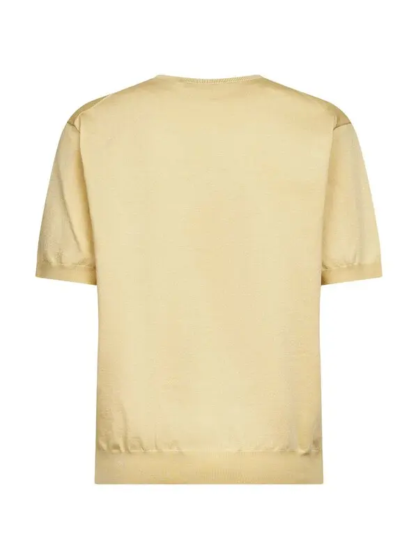 Prada Cream Cotton And Silk Ribbed Crewneck Sweater