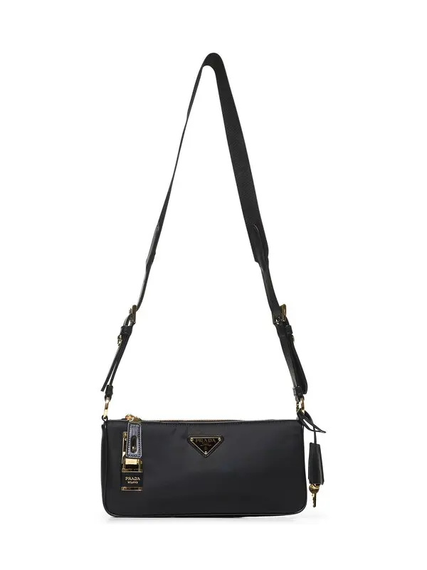 Prada Small Shoulder Bag With Zip And Padlock Fastening - Multicolor