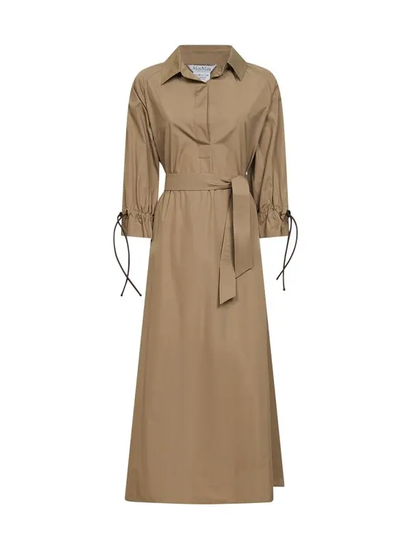 Max Mara Khaki Green Cotton Poplin Mxmmirto Oversized Dress - Multicolor