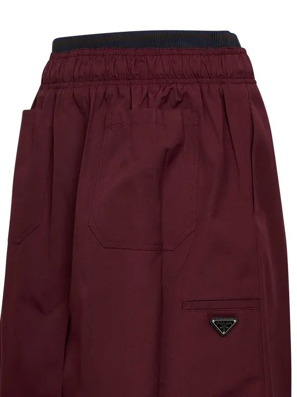 Prada Garnet Twill Midi Skirt - Multicolor