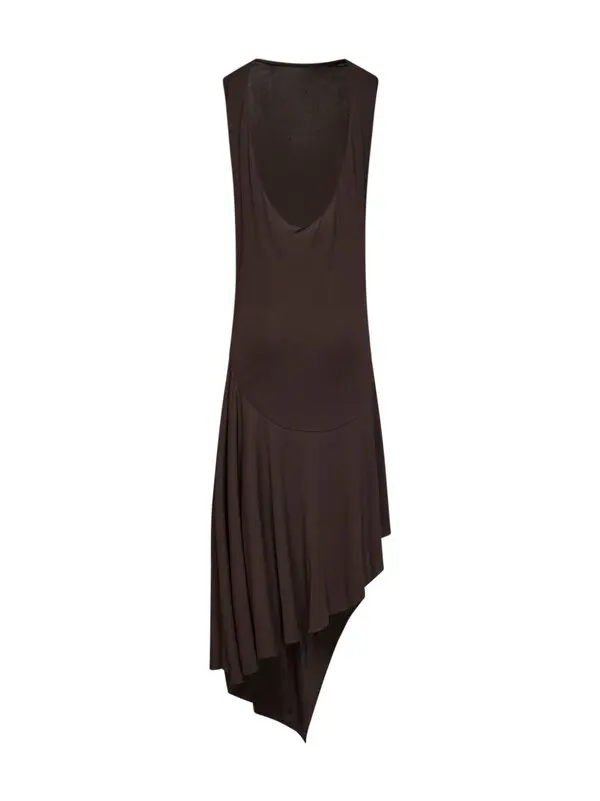Alaïa Brown Jersey Crepe Midi Dress