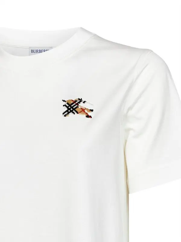 Burberry Cotton T-shirt With Equestrian Knight Design - Multicolor
