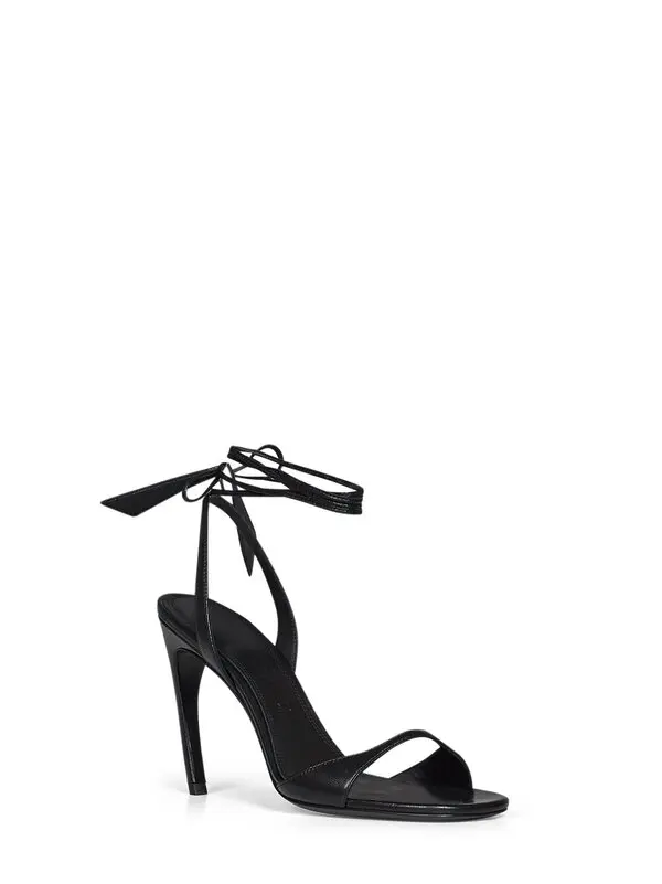 Attico Black Nappa Leather Ora Sandals With Tie Fastening - Multicolor
