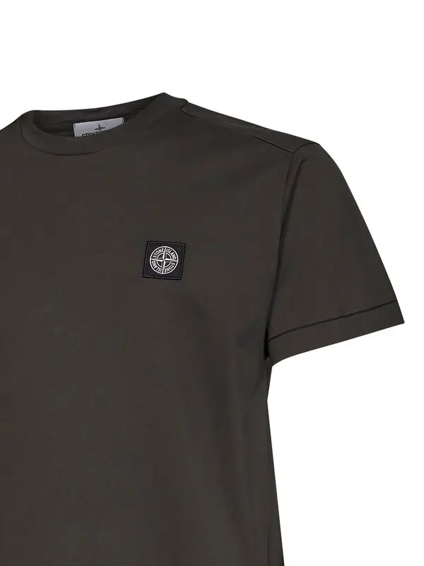 Stone Island Coal Grey 60/2 Cotton Jersey Slim-fit T-shirt
