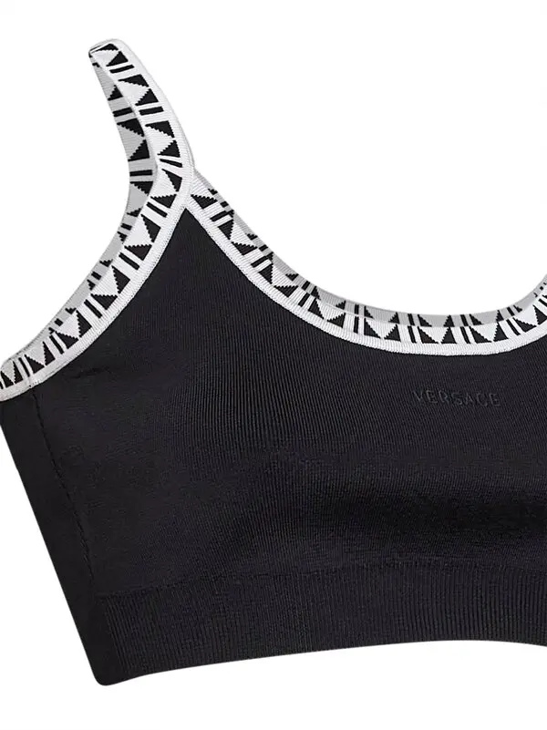 Versace Black Knit Cropped Top