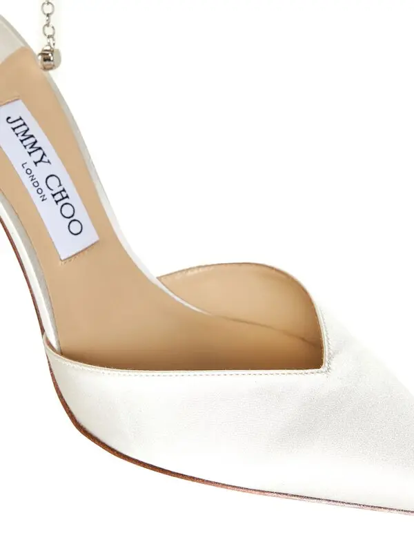 JIMMY CHOO Saeda Satin Pumps With Crystal Embellishments - Multicolor