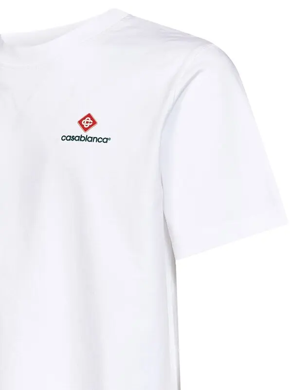 Casablanca White Cotton Jersey Sport Type T-shirt - Multicolor