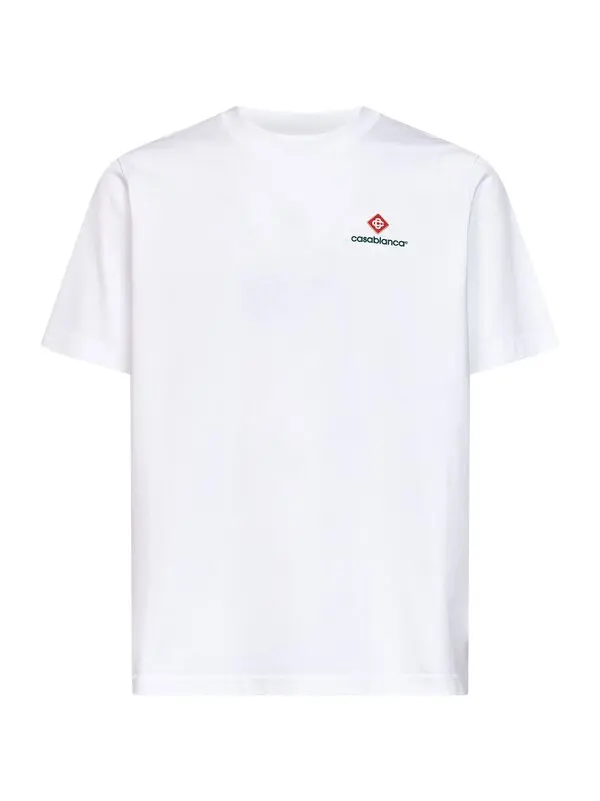 Casablanca White Cotton Jersey Sport Type T-shirt - Multicolor