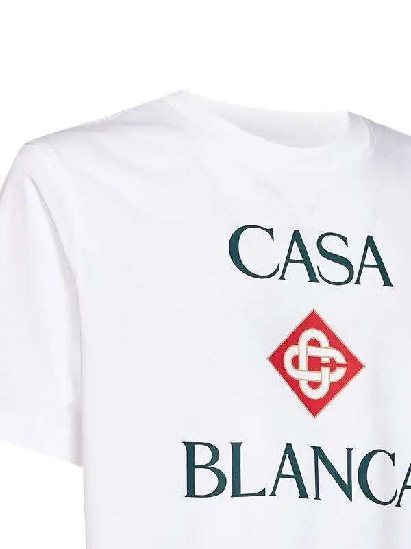 Casablanca White Cotton Jersey Diamond Logo T-shirt
