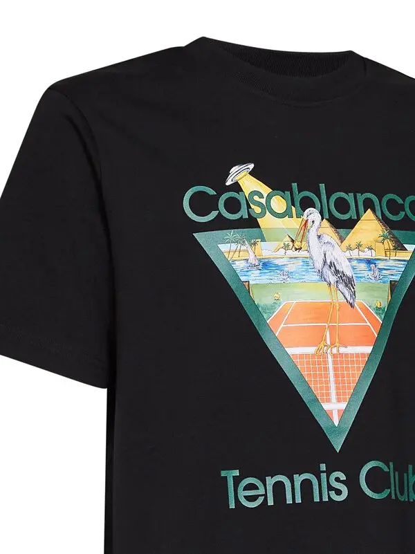 Casablanca Black Jersey Tennis Club Icon Pyramid Abduction T-shirt - Multicolor