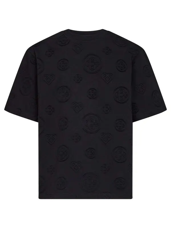 Casablanca Black Jersey Applique Monogram Oversized T-shirt