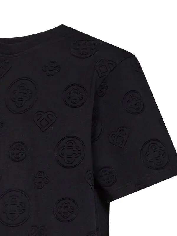 Casablanca Black Jersey Applique Monogram Oversized T-shirt
