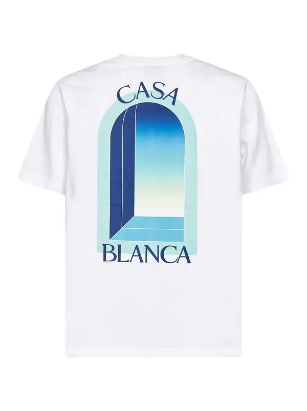 Casablanca White Cotton Jersey Gradient L'arche T-shirt
