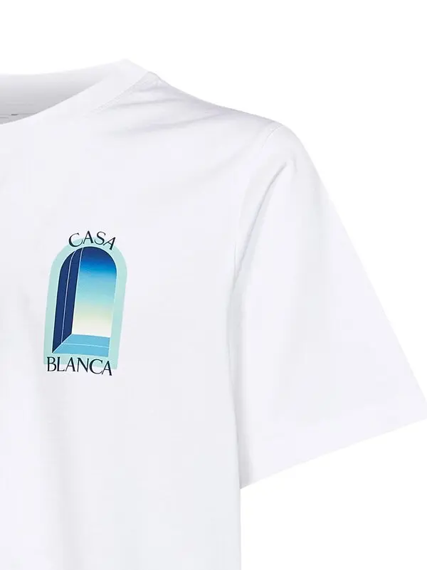 Casablanca White Cotton Jersey Gradient L'arche T-shirt