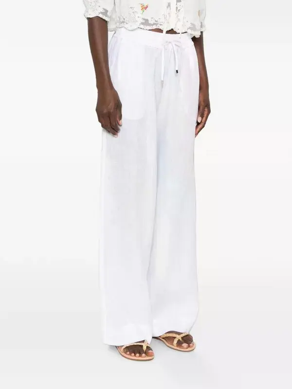 CLIPS Drawstring-detail Wide-leg Linen Trousers