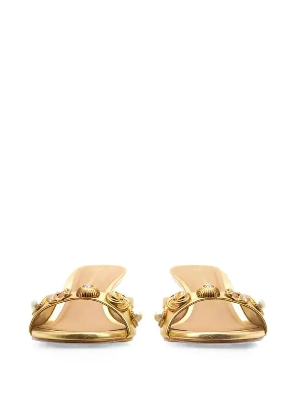 ANDREA CARRANO Embellished Detail Open Toe Stiletto Heel Sandals