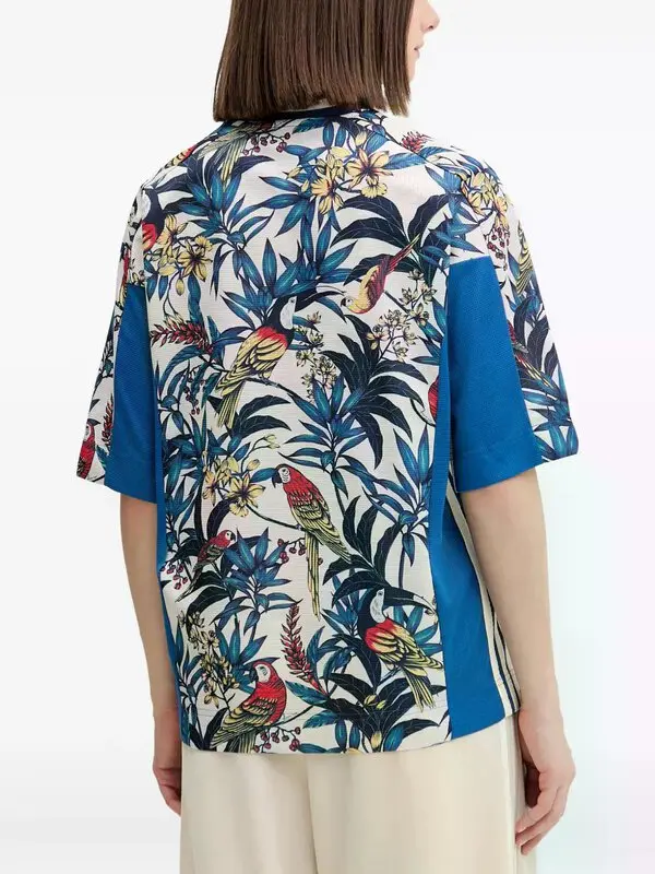 Adidas X Farm Rio Floral-print V-neck T-shirt