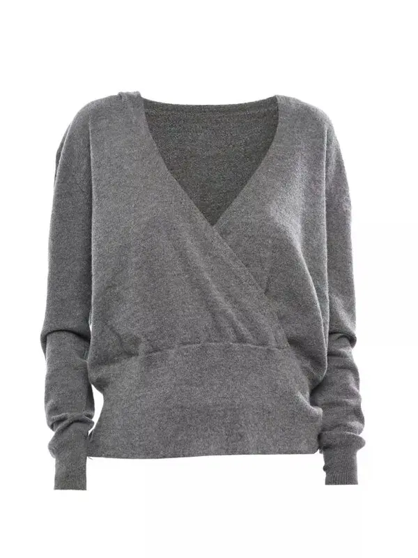 Malo Hooded V-neck Sweater - Grey