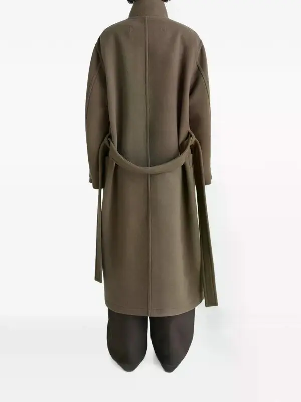 LEMAIRE Belted Wrap-design Coat - Brown