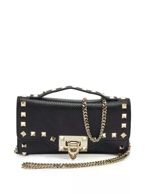 Valentino Garavani Rockstud Leather Clutch Bag - Black
