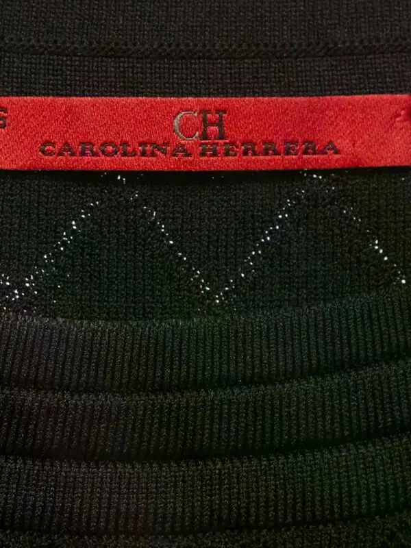 Carolina Herrera Diamond-knit Bateau-neck Top