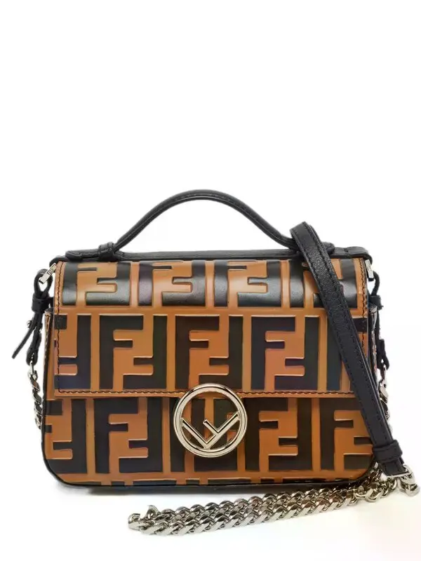 Fendi Micro Double Baguette Leather Tote Bag