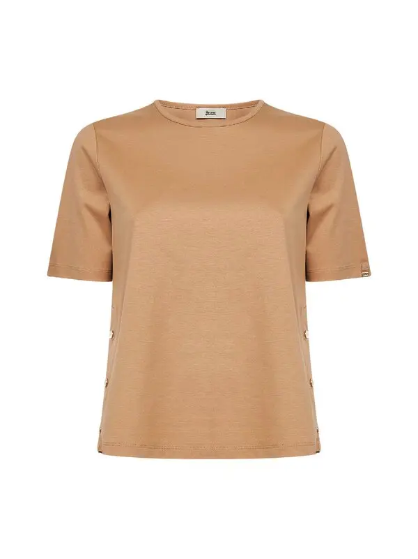 Herno Cotton Jersey T-shirt With Slits - Multicolor