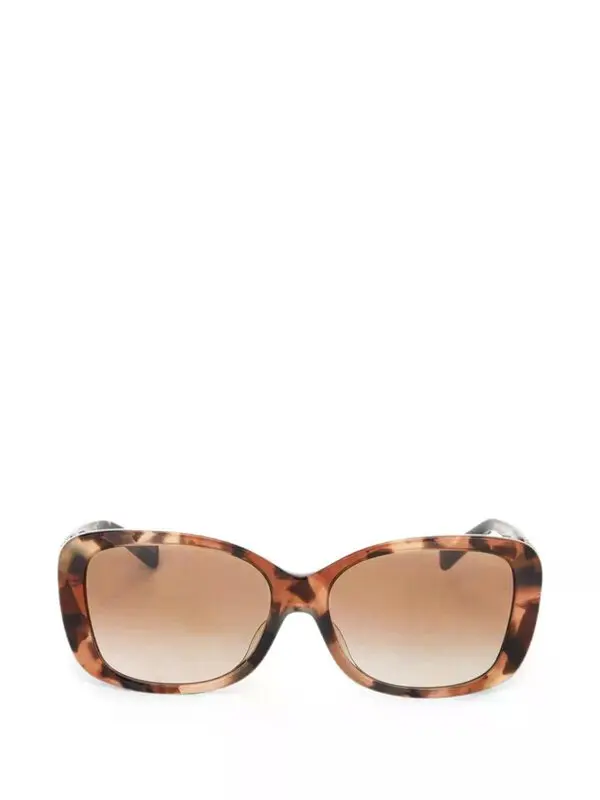 COACH Tortoiseshell-effect Rectangle-frame Sunglasses - Brown