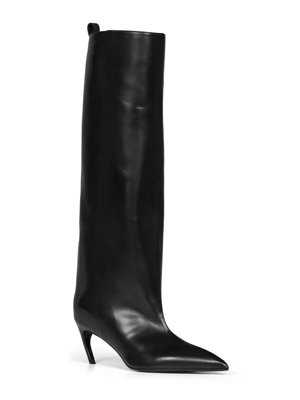 Attico Black Leather Knee-high Boots - Multicolor