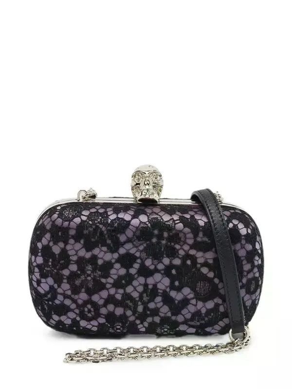 Alexander McQueen Skull Lace Clutch Bag - Black