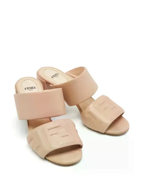Fendi Ff Motif Dual-strap Block Heel Sandals
