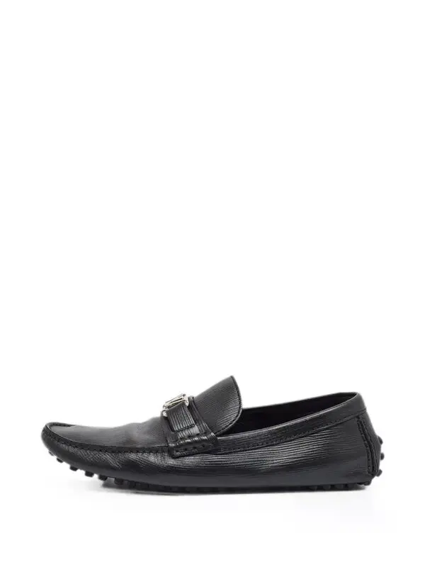 LOUIS VUITTON Hockenheim Leather Loafers - Black