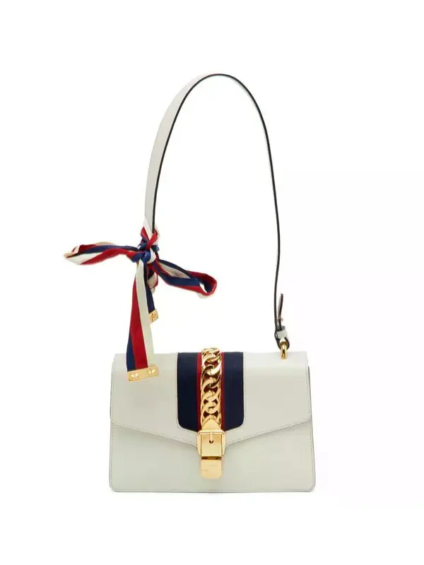 Gucci Sylvie Web Stripe Shoulder Bag - Neutrals